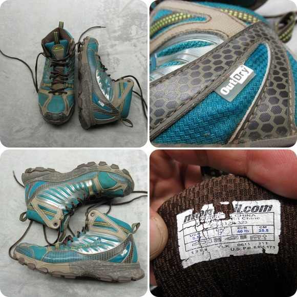 Montrail | Shoes | Montrail Hiking Boots Women 85 Teal Mid Outdry ...